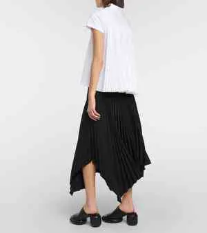 Sacai Pleated Cotton Jersey T-shirt
