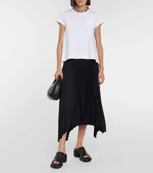 Sacai Pleated Cotton Jersey T-shirt