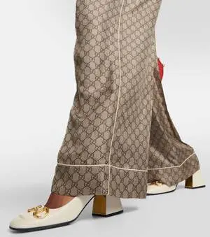 Gucci Gg Supreme Wide-leg Silk Pants