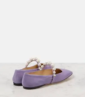 JIMMY CHOO Ade Embellished Ballet Flats - Purple