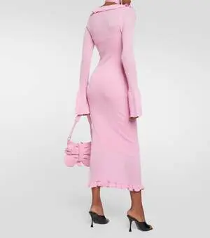 Blumarine Ruffled Wool Midi Dress