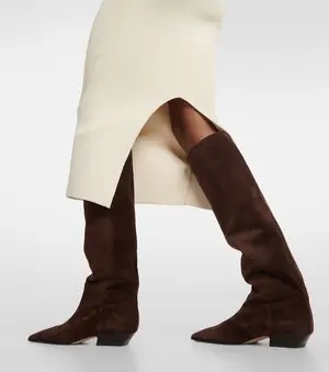 Khaite Suede Knee-high Boots - Brown