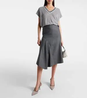 Brunello Cucinelli Asymmetric Midi Skirt