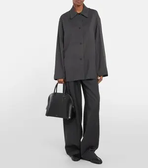 THE ROW Nina Small Leather Tote Bag - Black