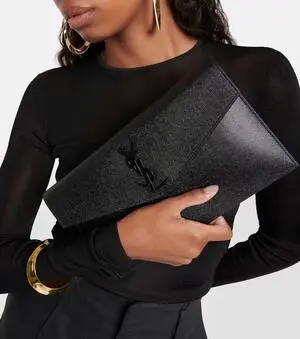 Saint Laurent Uptown Leather Clutch - Black
