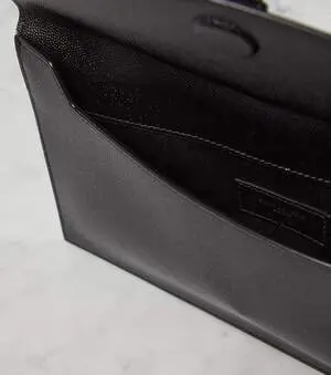 Saint Laurent Uptown Leather Clutch - Black