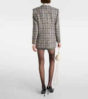 Alessandra Rich Wool Lamé Tweed Blazer