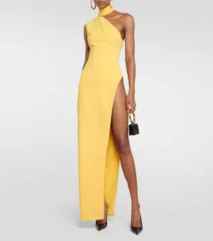 MONOT Asymmetric Crepe Maxi Dress