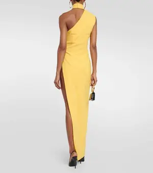 MONOT Asymmetric Crepe Maxi Dress