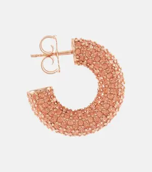 Amina Muaddi Cameron Embellished Hoop Earrings - Metallic