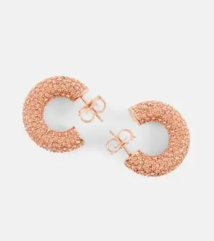 Amina Muaddi Cameron Embellished Hoop Earrings - Metallic
