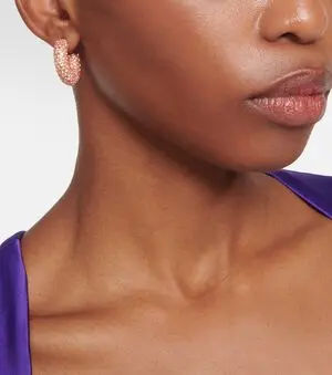 Amina Muaddi Cameron Embellished Hoop Earrings - Metallic