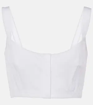 Alaïa Cotton Crop Top - White