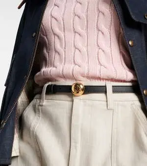 Loewe Leather Belt With Pebble Buckle - Black