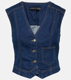 Veronica Beard Valeria Denim Vest - Blue