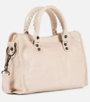 Balenciaga Le City Small Leather Tote Bag - Beige