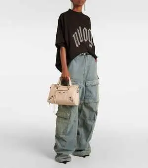 Balenciaga Le City Small Leather Tote Bag - Beige