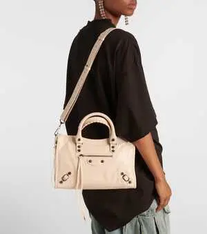 Balenciaga Le City Small Leather Tote Bag - Beige
