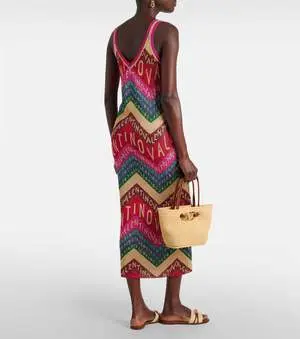 Valentino Garavani Chevron Lamé Midi Dress
