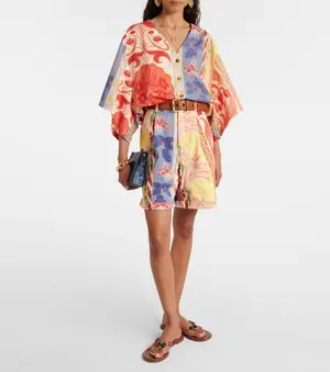 Etro Printed Denim Shorts