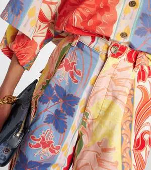 Etro Printed Denim Shorts