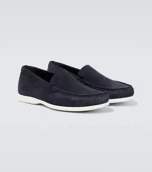 Manolo Blahnik Monaco Suede Loafers - Blue