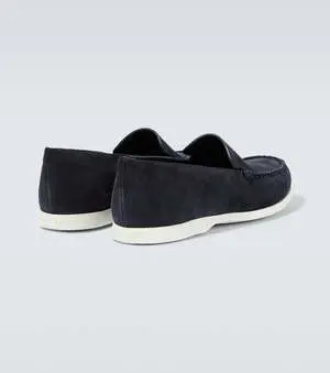 Manolo Blahnik Monaco Suede Loafers - Blue
