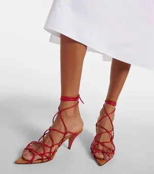 Khaite Arden 75 Leather Sandals