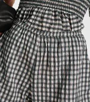 GANNI Checked Seersucker Shorts