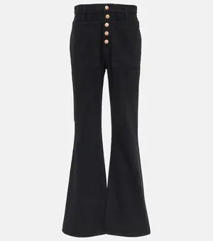 Ulla Johnson Lou High-rise Flared Jeans - Black