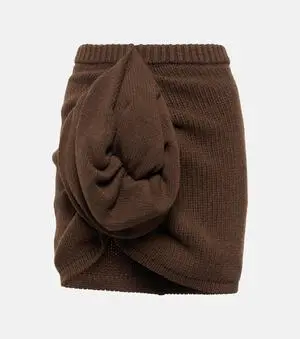Magda Butrym Cashmere Mini Skirt - Brown
