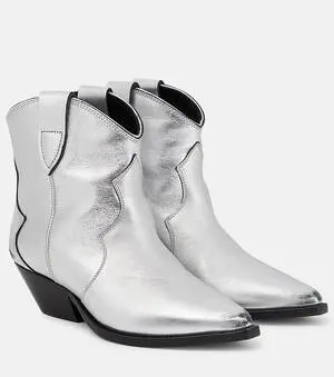 Isabel Marant Dewina Metallic Leather Ankle Boots