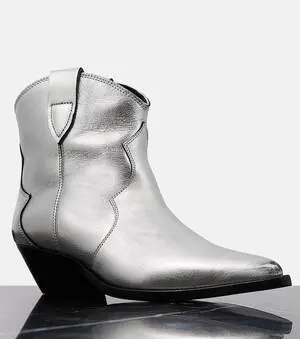 Isabel Marant Dewina Metallic Leather Ankle Boots