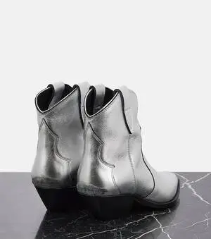 Isabel Marant Dewina Metallic Leather Ankle Boots