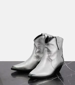 Isabel Marant Dewina Metallic Leather Ankle Boots