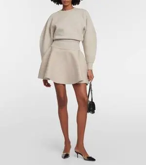 Alaïa Flared Wool-blend Miniskirt