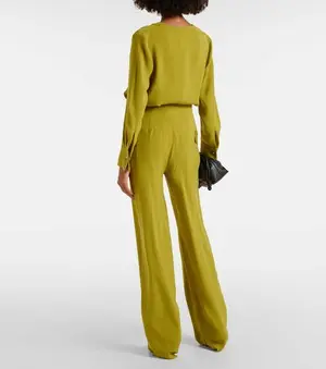Max Mara Medusa High-rise Straight Leg Trousers - Green