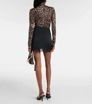 Blumarine Lace-trimmed Draped Mini Skirt
