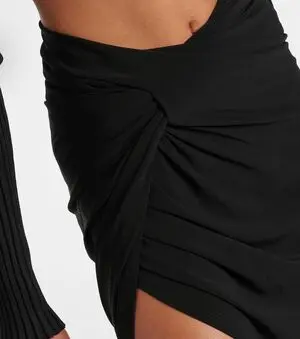 Jacquemus La Mini Jupe Draped Miniskirt