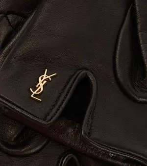 Saint Laurent Cassandre Leather Gloves