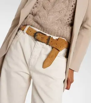 Brunello Cucinelli Monili Suede Belt - Brown