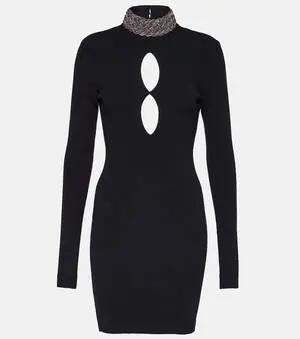 Giuseppe Di Morabito Embellished Wool-blend Minidress