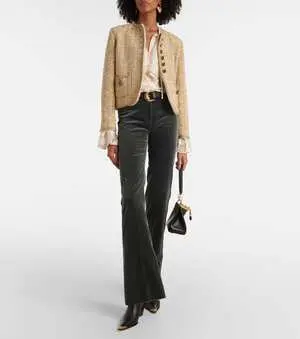 Etro Cotton Flared Trousers - Grey