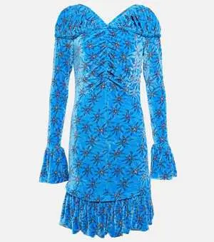 Rabanne Floral Velvet Minidress