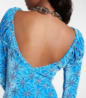 Rabanne Floral Velvet Minidress