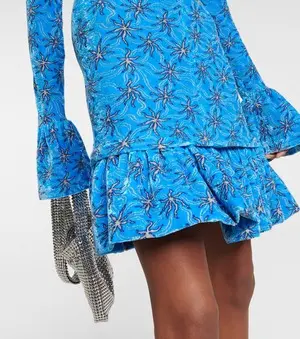 Rabanne Floral Velvet Minidress