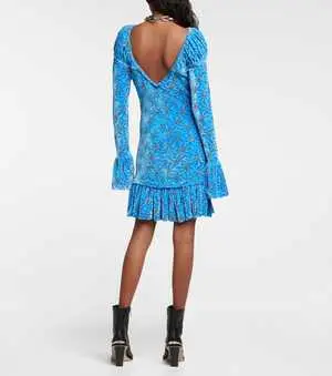 Rabanne Floral Velvet Minidress