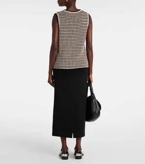 Max Mara Fleres Patterned Cotton Sweater Vest