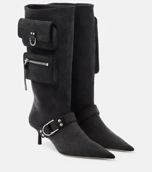 Blumarine Jeanne Knee-high Denim Boots