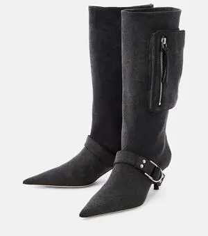 Blumarine Jeanne Knee-high Denim Boots